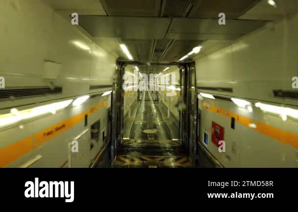 Channel Tunnel underway railway tunnel between Europe and The UK Stock ...