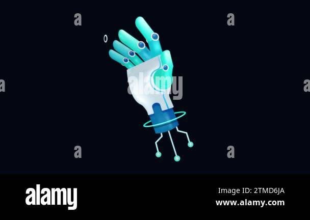 Touch Robot Finger and Activate Futuristic Web Quantum AI. Computer ...