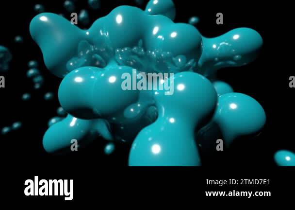 Blob floating abstract tech bio liquid blood chemical paint background ...