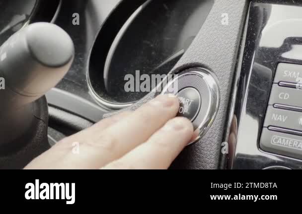 push start button in car close up engine ignition Stock Video Footage ...