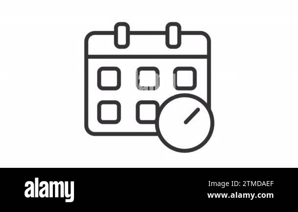 Animated reject event linear icon. Decline appointment in calendar ...