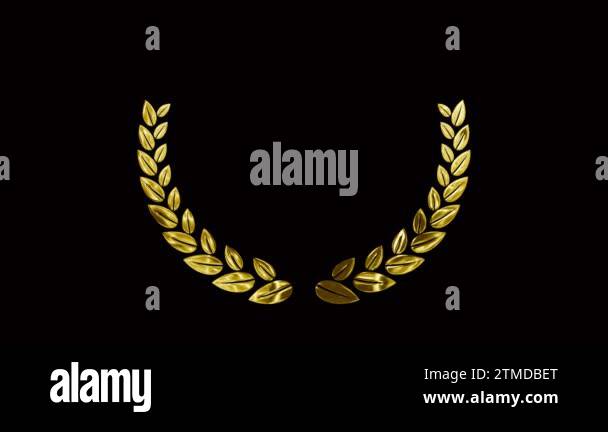 Golden Award wreath animation. 2d animated laurel wreath. Winning the ...