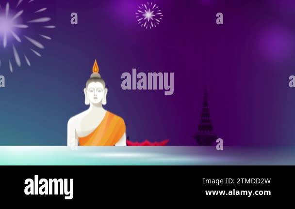 Loy krathong festival video concept. Moving greeting card with ...