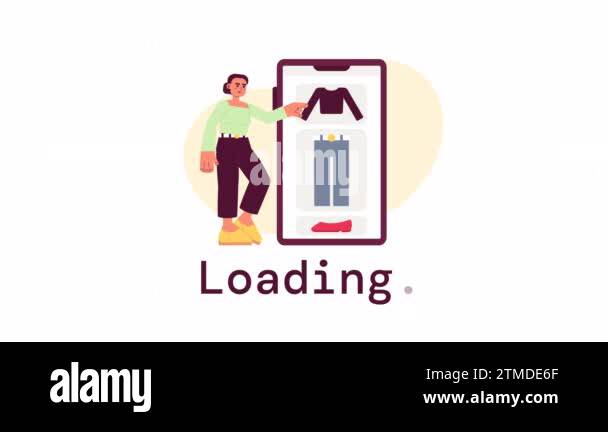 Animated outfit planning app loader. Changing clothes on mobile ...