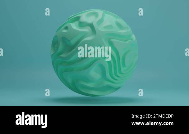 Loop 3d animation of an abstract sphere. The surface of the ball is cut ...