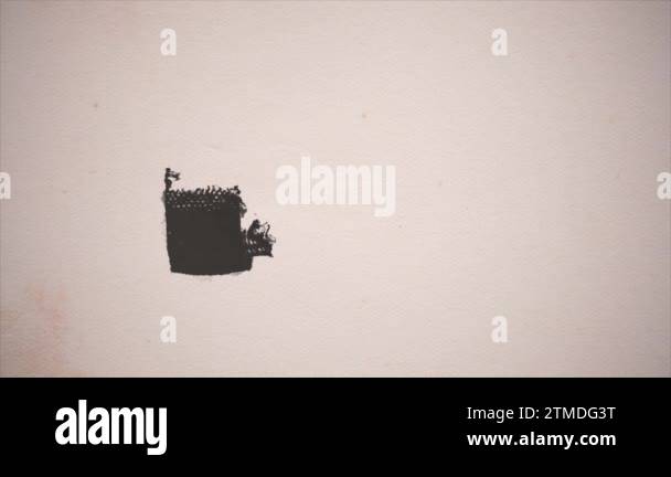 Doodle Pointing Finger Sign Ink Reveal/ 4k animation of a hand drawn ...