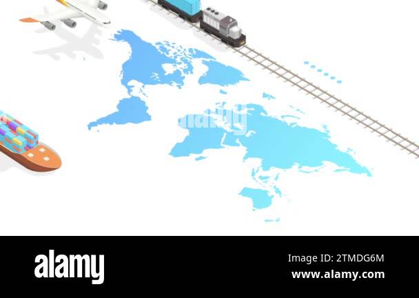 Global logistics video concept. Banner with various moving vehicles for ...