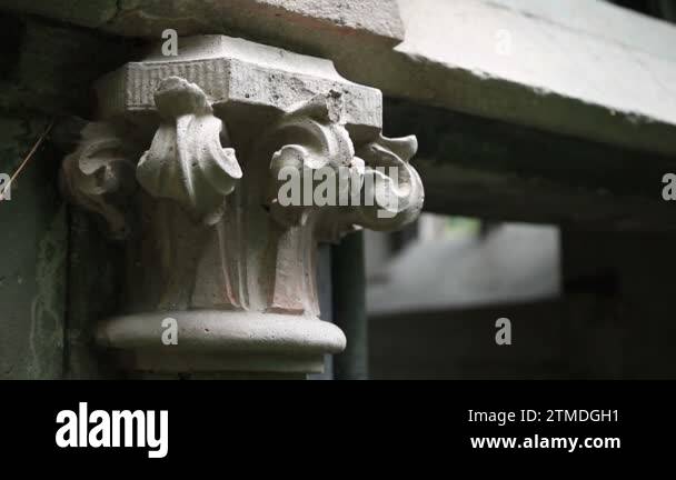 Detail of ancient family crypt in graveyard Stock Video Footage - Alamy