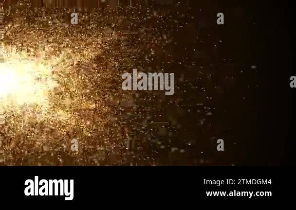 Seamless Abstract glowing fire ash sparking and flying in the sky ...