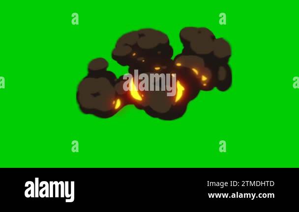 Cartoon explosion green screen animation, Abstract technology, science ...