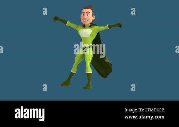 Funny cartoon character superhero dancing - 3d animation Stock Video ...