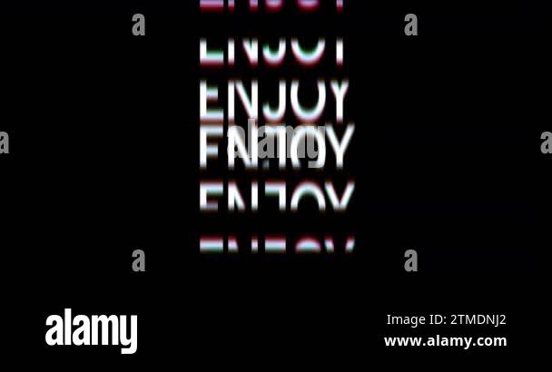 Enjoy word animation. Colorful Text enjoy kinetic typography on black ...