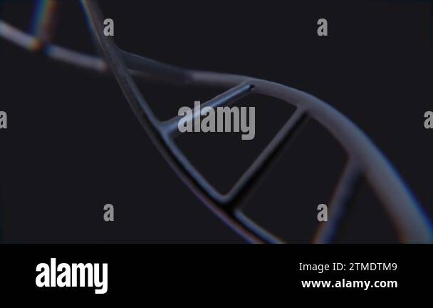 Futuristic Rotating White Dna Strand With Genetic Codes And Abstract Geometry Seamless Looping