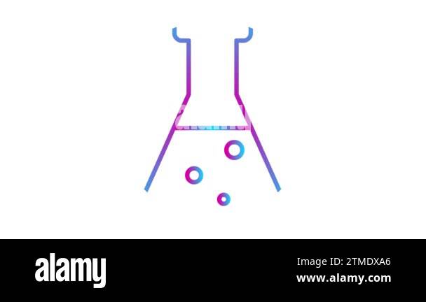 Animated pink blue beaker with liquid. Symbol of analyses. Concept of ...