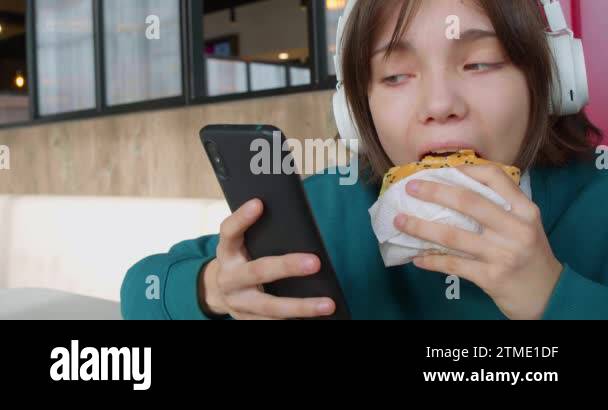 Youth addiction to junk food and the digital world. Unhealthy food and ...