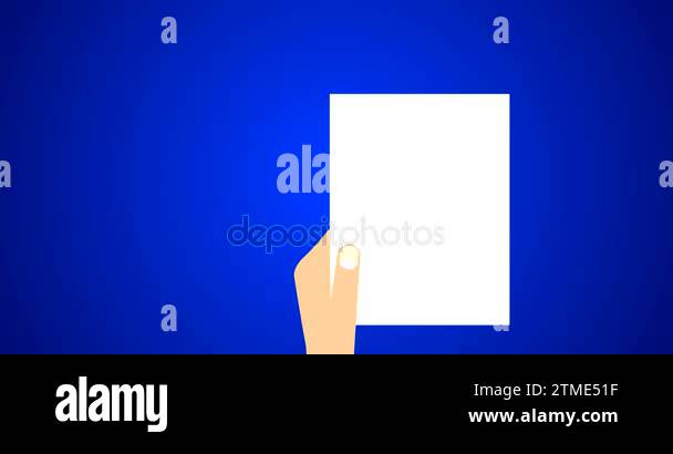 Flat Vector Animation Footage of Business Man Holding Contract ...