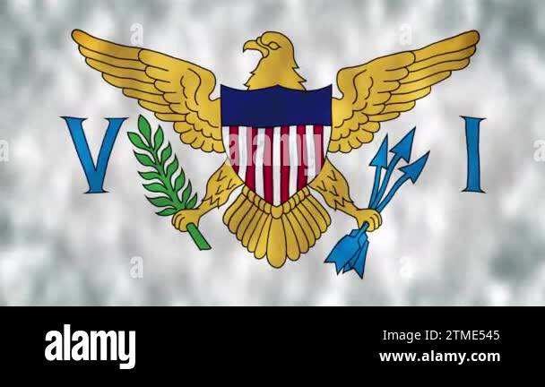The flag of the State of US Virgin Islands. Waving flag of United ...