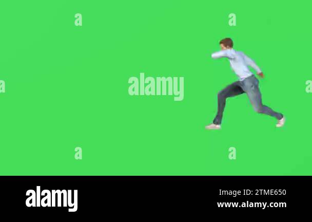 3d green screen american martial arts man kicking and fighting isolated ...