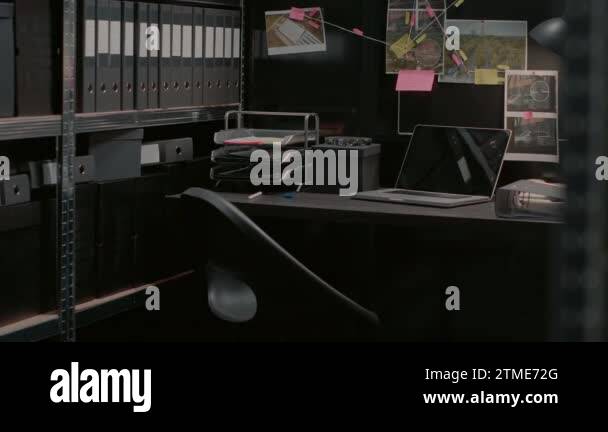 Police agency office equipped with physical evidence to solve crimes ...