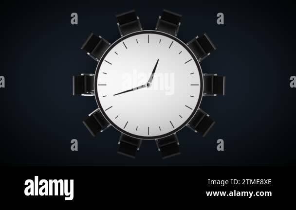 Conference table changes time watch, indicated 12 o'clock. business ...