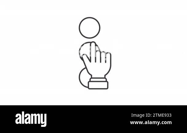Choice icon animation. Animated line finger pointing on one of three ...
