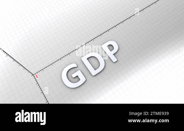 Growing chart graphic animation, rising GDP(Gross Domestic Product ...