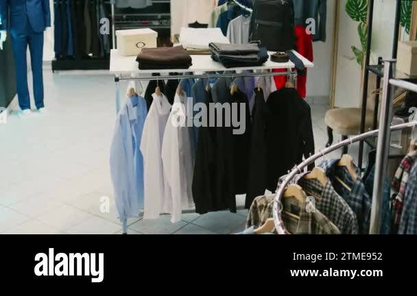 Fashion department store in shopping center mall, various brands with ...