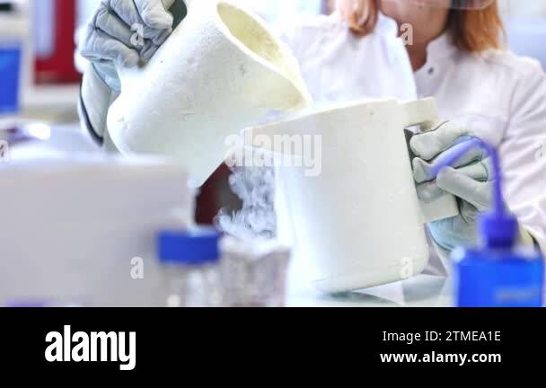 Liquid nitrogen container at chemistry Stock Videos & Footage - HD and ...