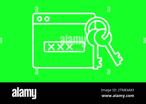 Animated access white line icon. Personal account protection. Loop HD video with chroma key ...