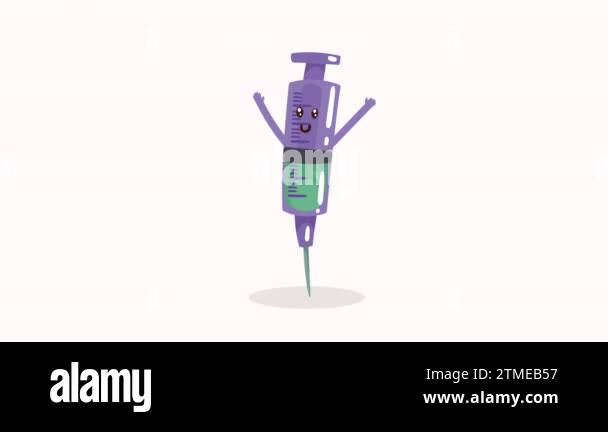 syringe medical drug kawaii animation 4k video animated Stock Video ...