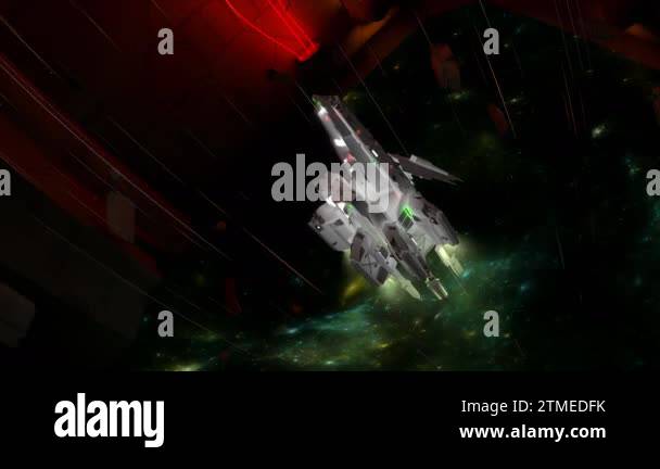 Computer generated, Art concept sci-fi space cruiser Stock Video ...