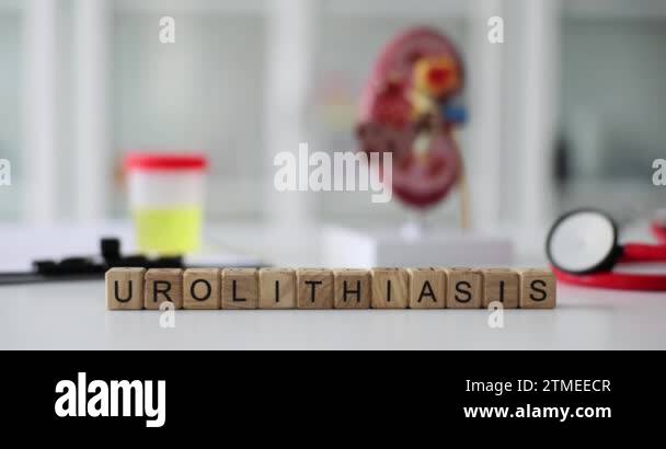 Diagnosis urolithiasis and laboratory container with urine sample ...