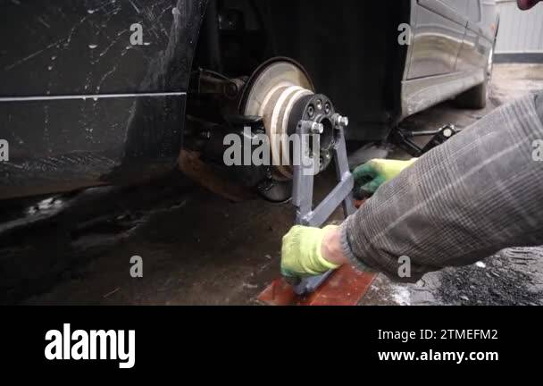 preparing the car for the installation of wheel spacers adapters for ...