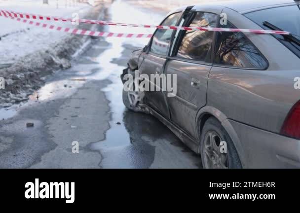 Car accident, traffic accident, dangerous accident. Damaged car ...