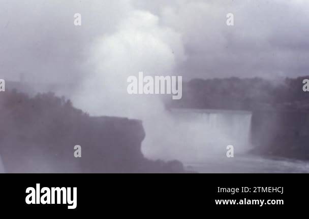 Niagara Falls Hidden Behind a Thick Cloud of Water Droplets Sprayed ...