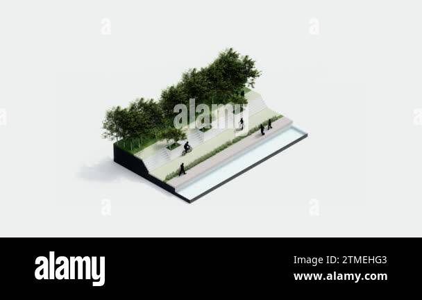 environment isometric park nature. isometric environmental sustainable landscape forest with ...