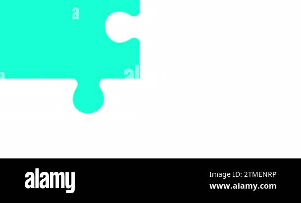 Simple puzzle animation on white background. the four pieces of the ...