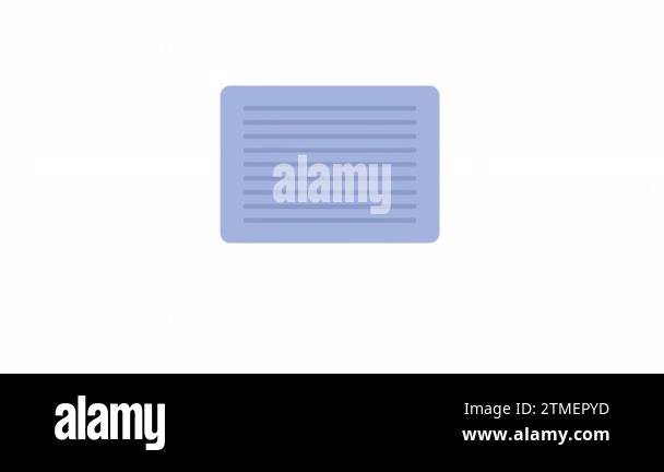 Animated rectangle text block. Comment, memo box. Flat cartoon style ...