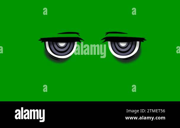 cartoon Eyes green screen effects 4k, Abstract technology, science ...