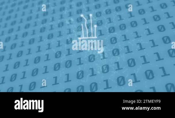 Animation Of Ai Data Processing Over Binary Coding With Ai Icons
