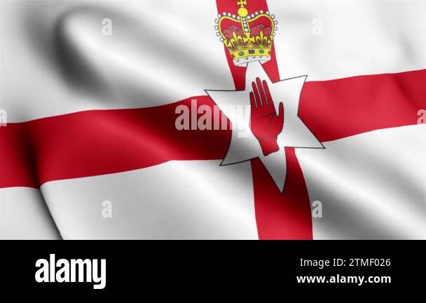 Northern Ireland Flag video waving in wind. Northern Ireland Flag Wave ...