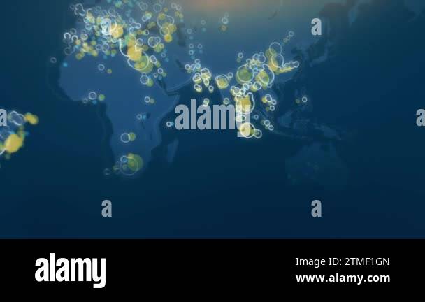 World map with different targets for cyber attack. Hacking and ...