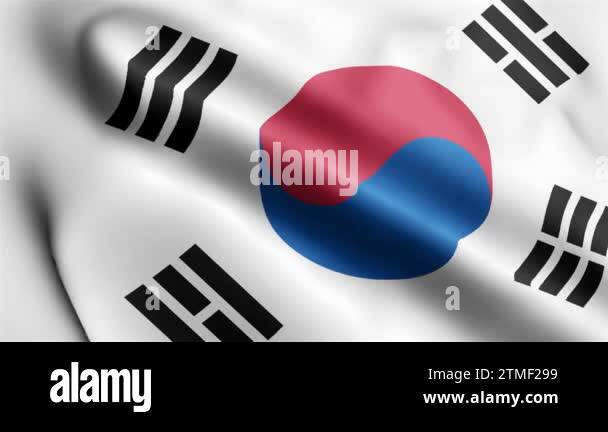 Korea Flag video waving in wind. Korea Flag Wave Loop waving in wind ...