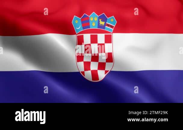 Croatia Flag video waving in wind. Croatia Flag Wave Loop waving in ...