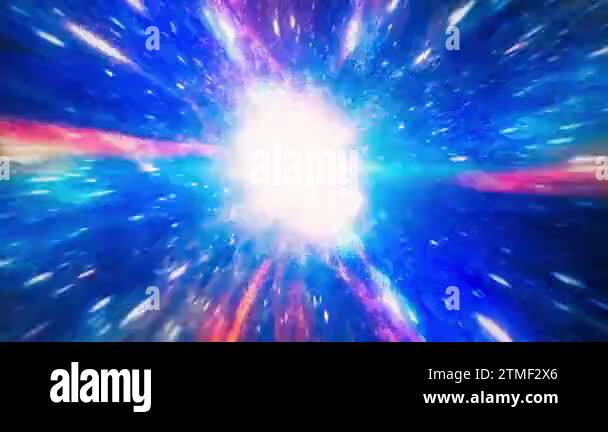 Five Seconds Countdown Timer With Hyperspace Warp Animation Abstract