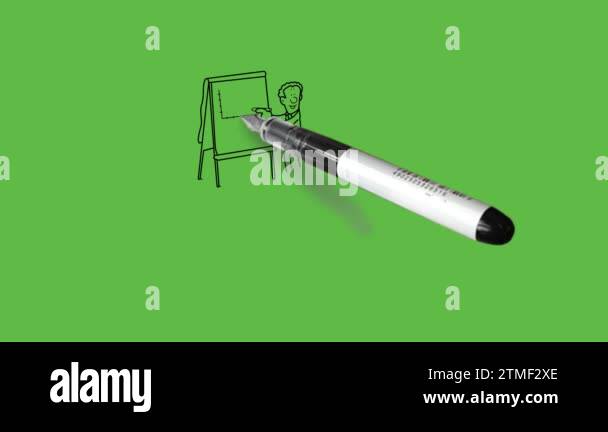 Draw group of four people men and women sit on chair across round table ...