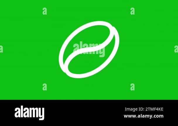 Animated coffee bean white line icon. Seed dividing into two parts ...