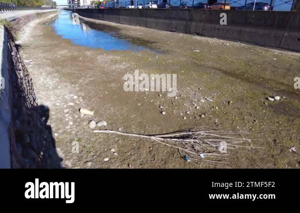Italy , Milan 2023 - Drone aerial view of drought and aridity in ...