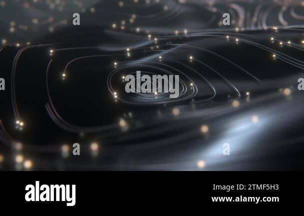 Curvilinear swirl line of abstract neon illumination. Topographic map ...