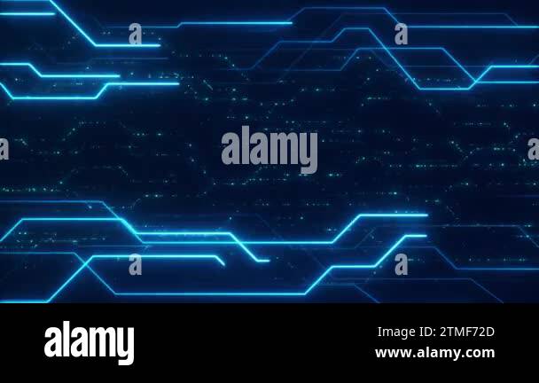 Digital Data moving on Circuit Board and CPU loop backgrounds. Computer Processing and ...